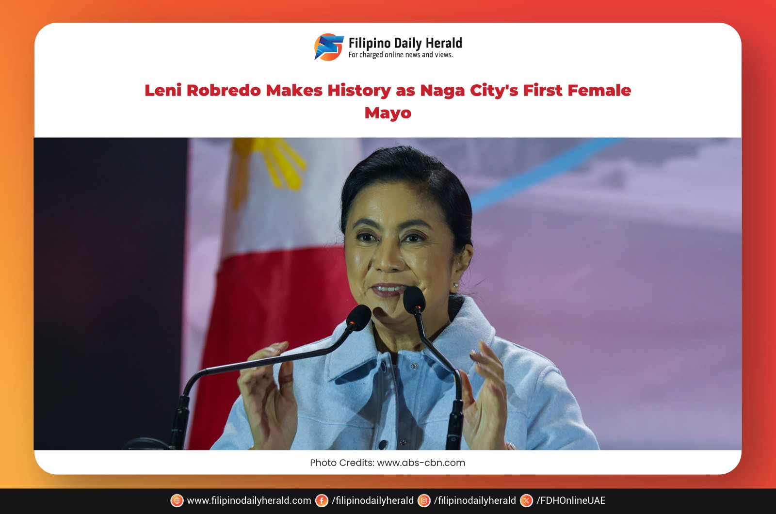 Leni Robredo Makes History as Naga City’s First Female Mayor – FDH ...